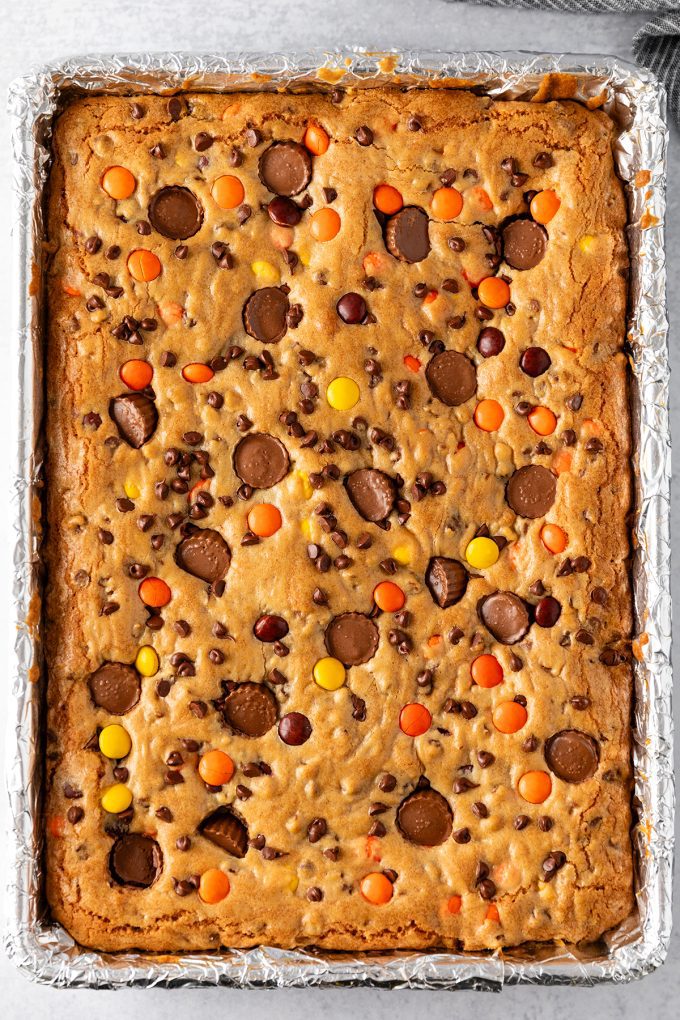 Loaded Peanut Butter Chocolate Chip Cookie Bars - No. 2 Pencil
