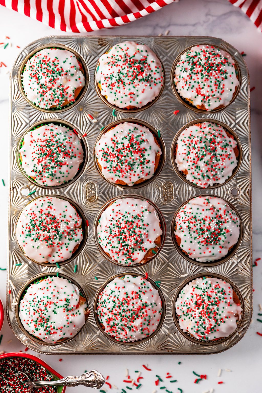 Christmas Sprinkle Buttermilk Muffins - No. 2 Pencil